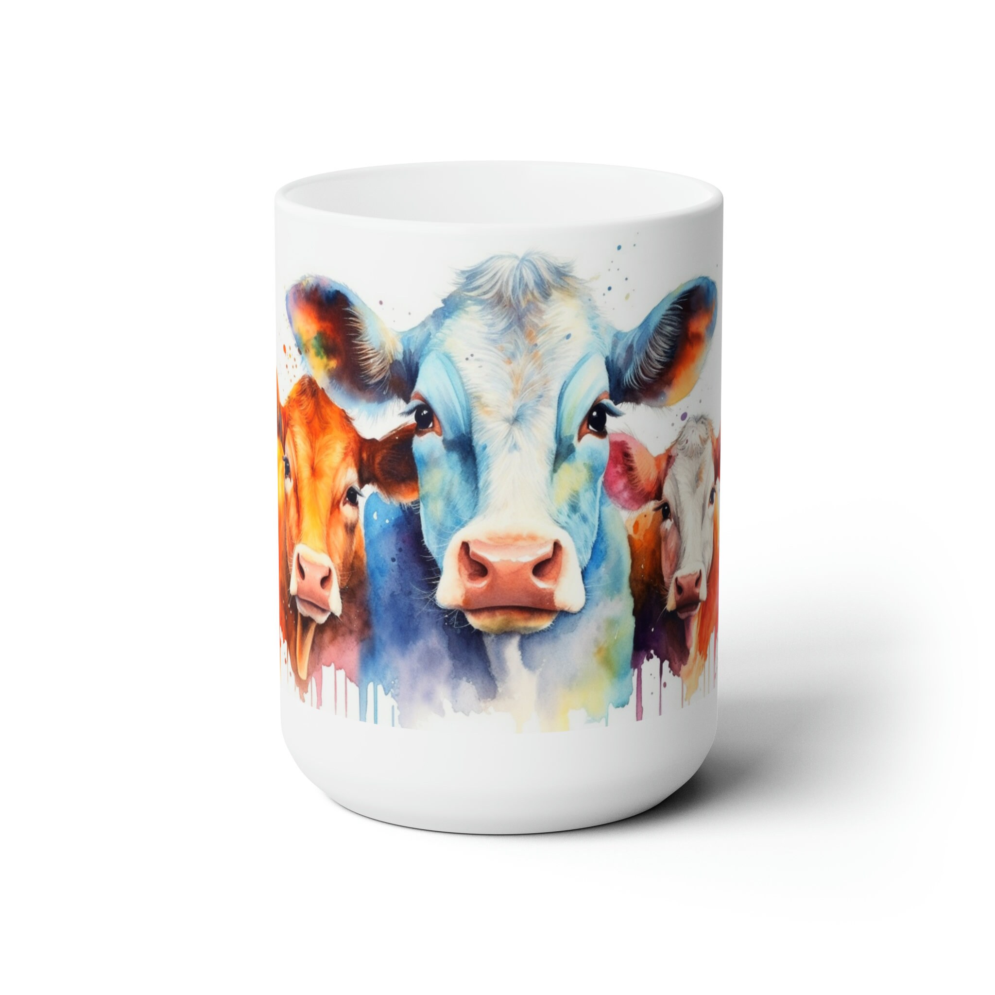 Cow Coffee Mug, Dairy Cow Mug, Watercolor Cow Mug, ,realistic Cow Mug ...
