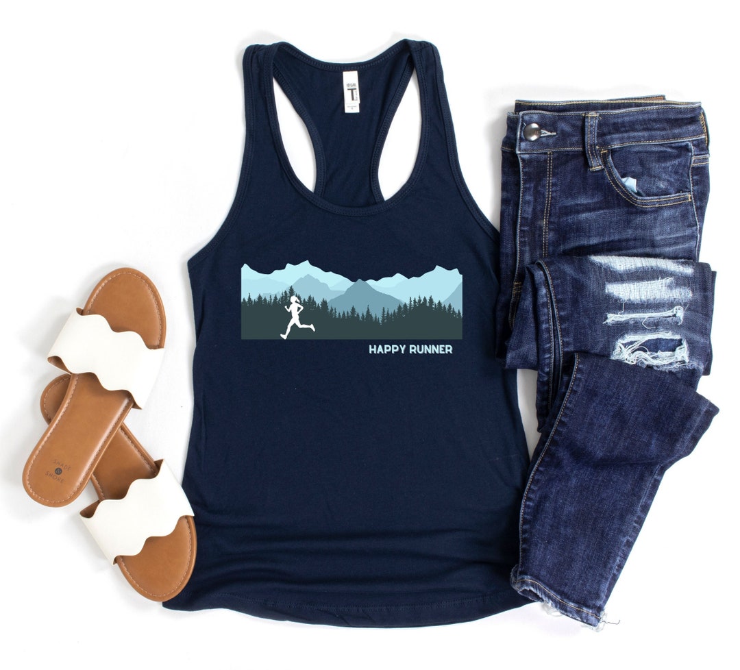 Women's Running in the Woods, Happy Runner Shirt, Trail Runner, Trail Running, Mountain Runner ...