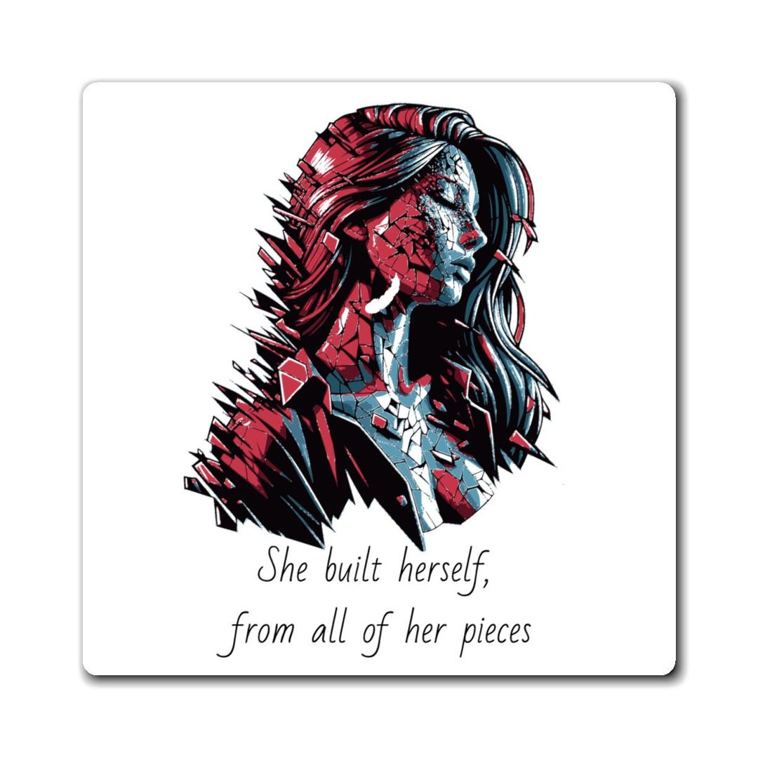 Inspirational Woman Magnet - Pieces of Her Fridge Magnet, Strong Female ...