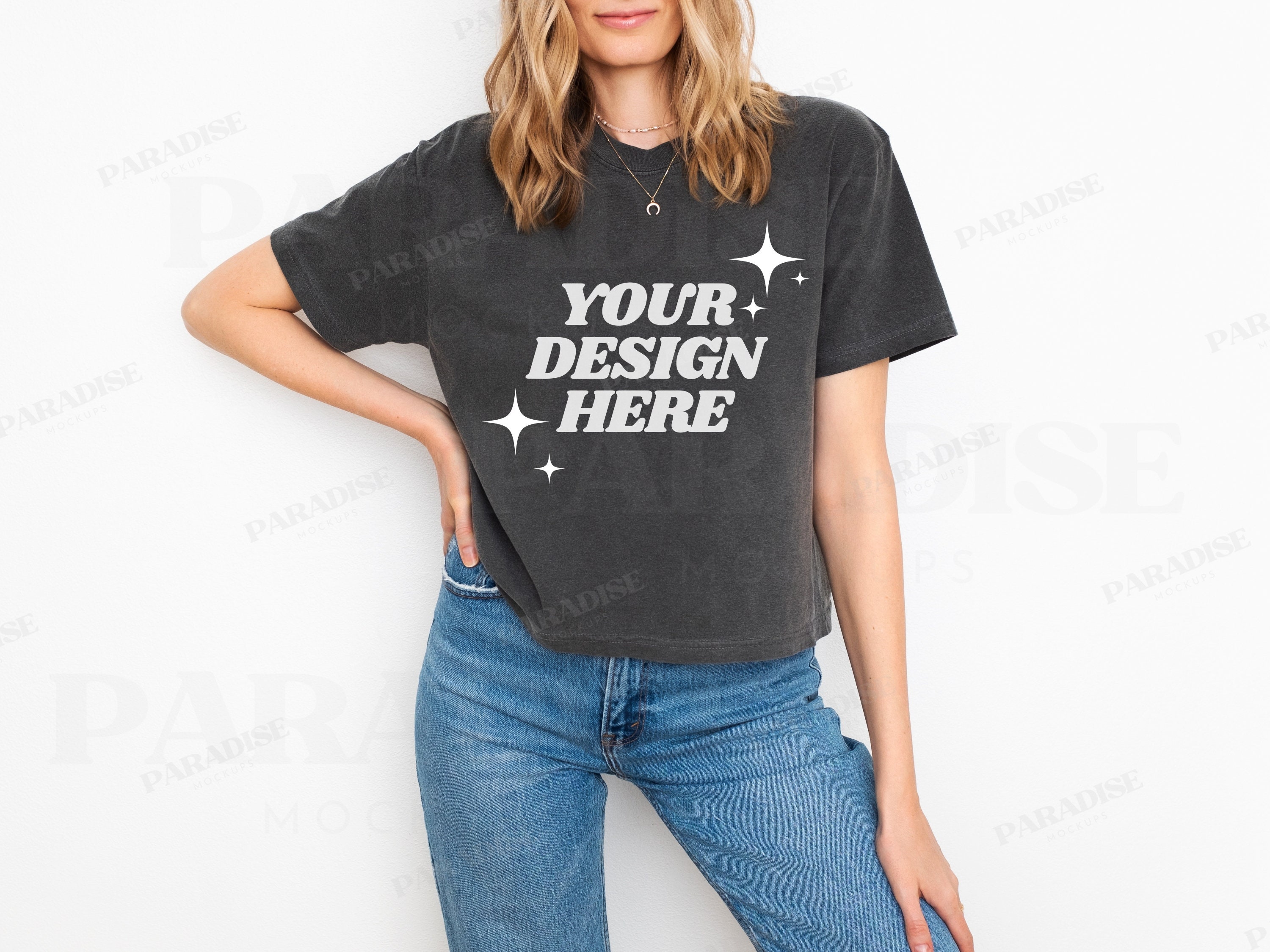 Comfort Colors 3023CL Mockup Bundle, Front + Back View, Crop Tee Shirt ...