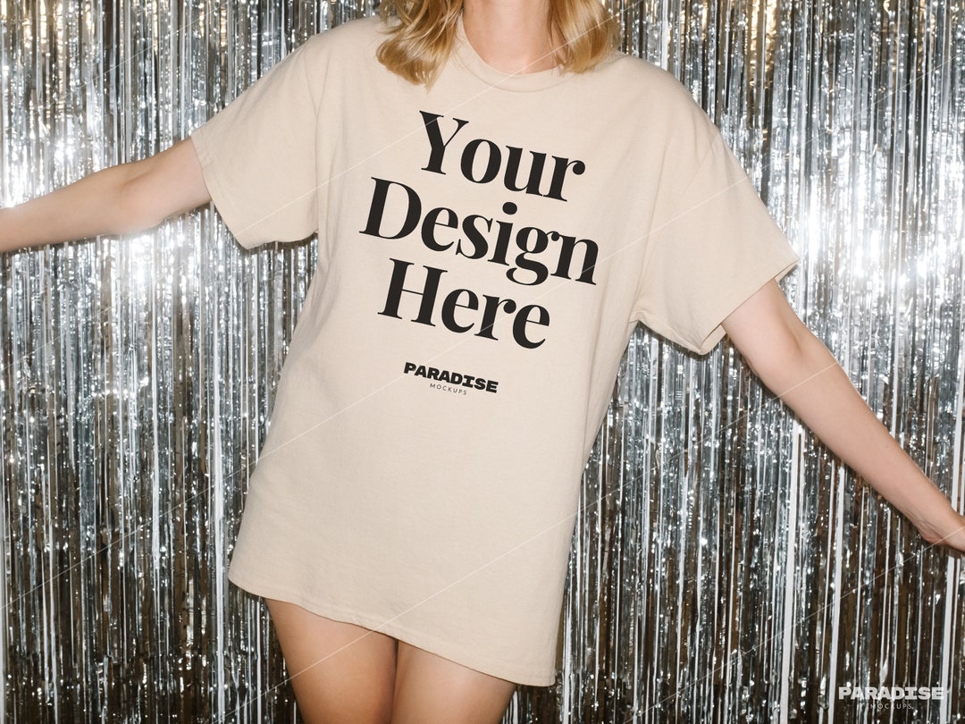 Gildan 5000 Sand Mockup Oversized Tan T-shirt Mockups Gildan Tshirt ...