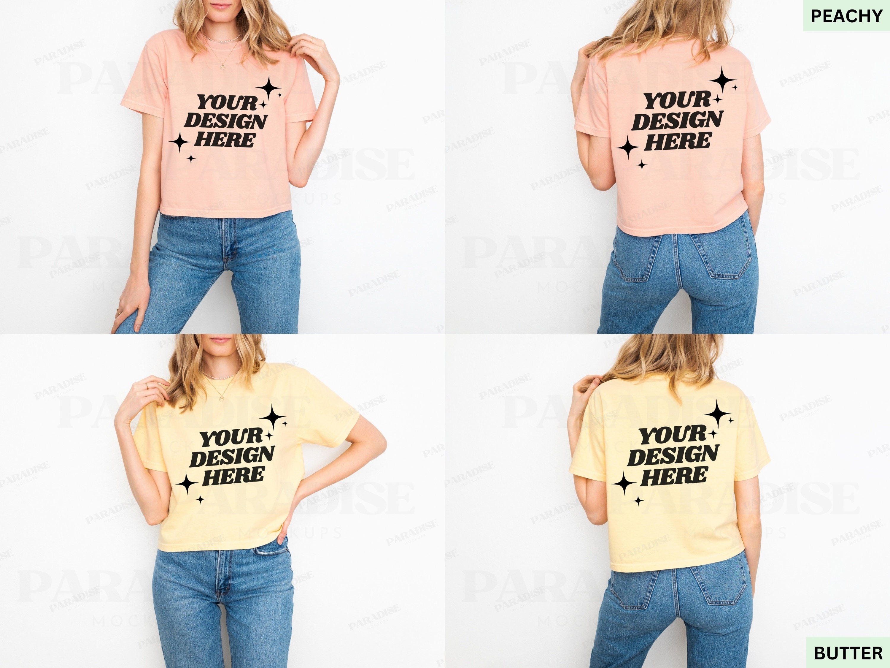 Comfort Colors 3023CL Mockup Bundle, Crop Pepper T-shirt Mockups ...