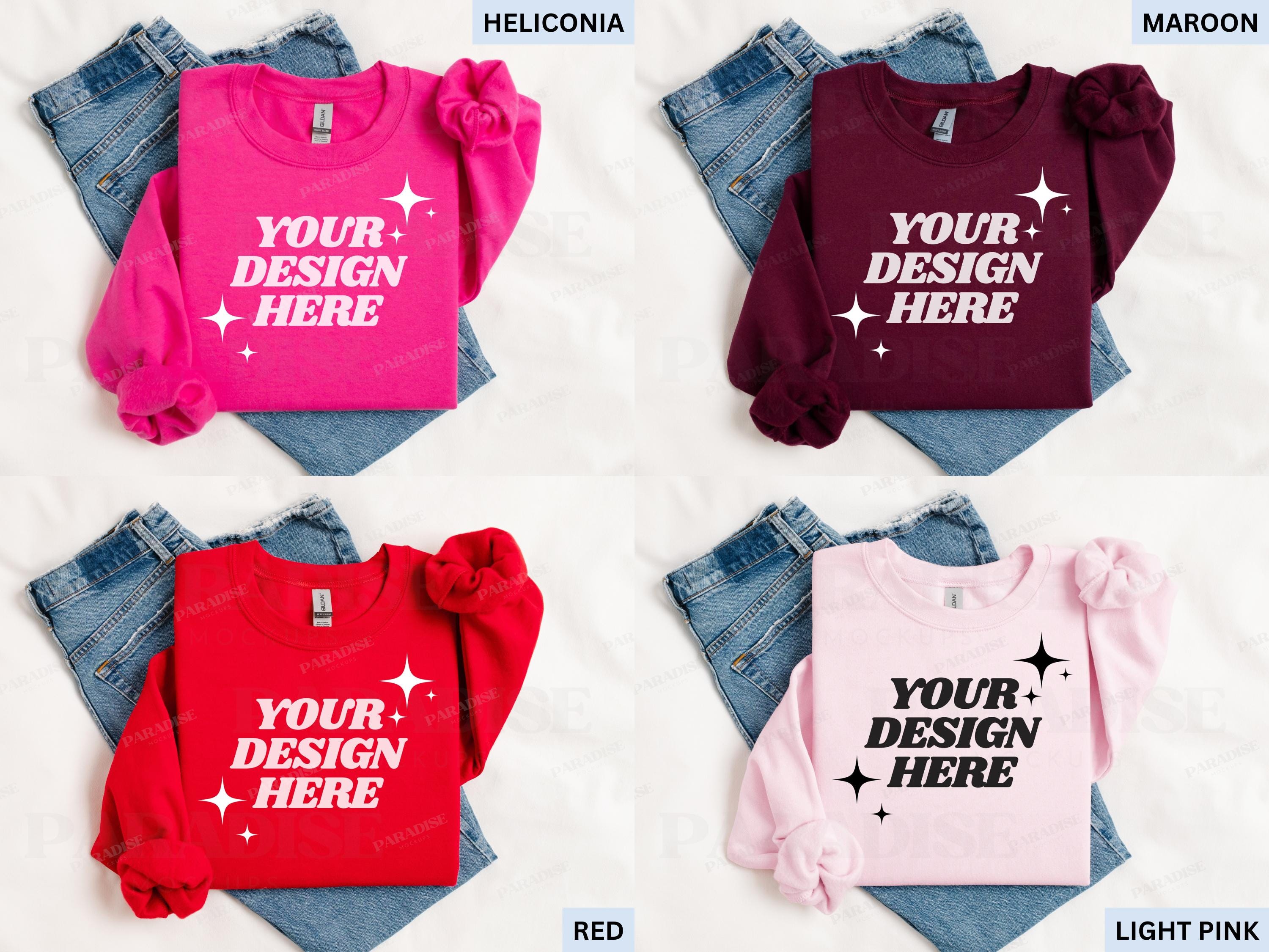 Gildan 18000 Folded Mockup Bundle, Flat Lay Sweatshirt Mockups ...