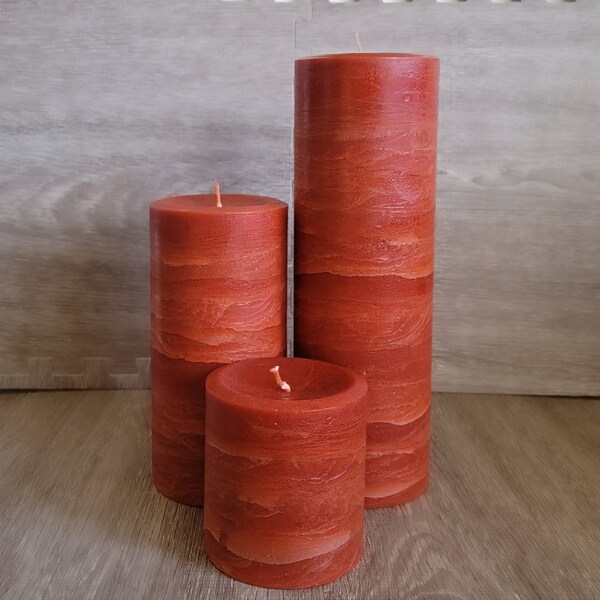 Rustic Pillar Candle - Etsy