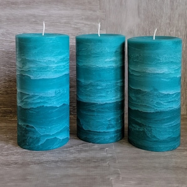 Teal Candle - Etsy