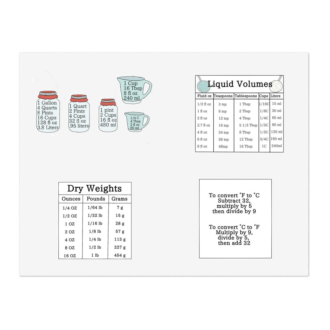 Kitchen Measurement Sticker Sheets, Meal Prep Stickers, Cooking Labels ...