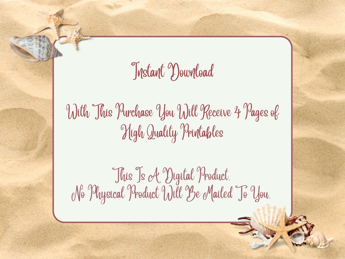 Seashells Printable Writing Paper, Instant Download, Journal Writing ...