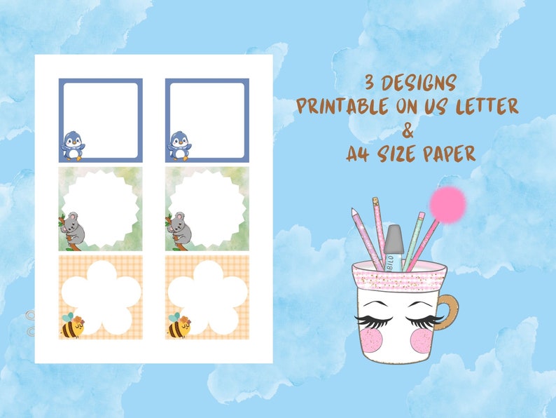 Animal Memo Pad, Koala, Penguin, Bee Stationery (digital Download) - Etsy