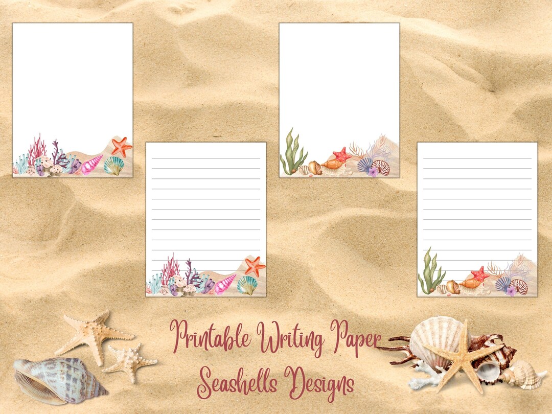 Seashells Printable Writing Paper, Instant Download, Journal Writing ...
