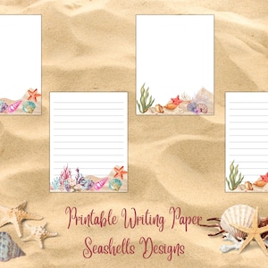 Seashells Printable Writing Paper, Instant Download, Journal Writing ...