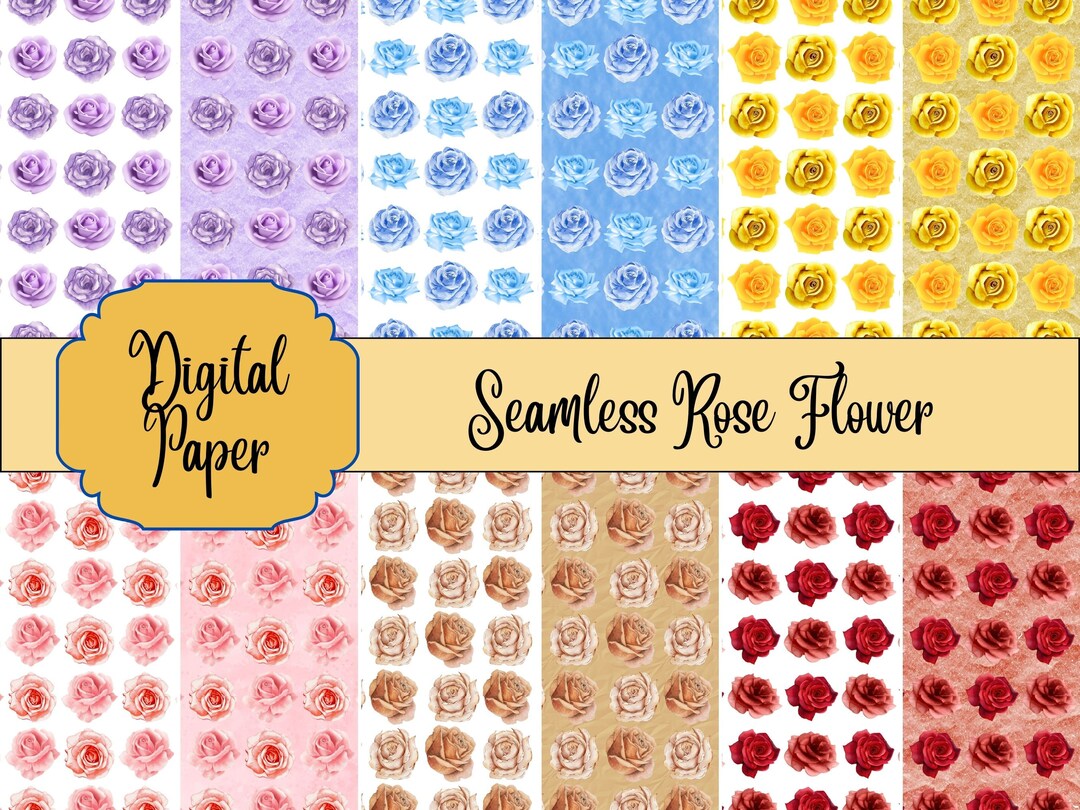 Seamless Rose Flower Pattern | Design - Etsy