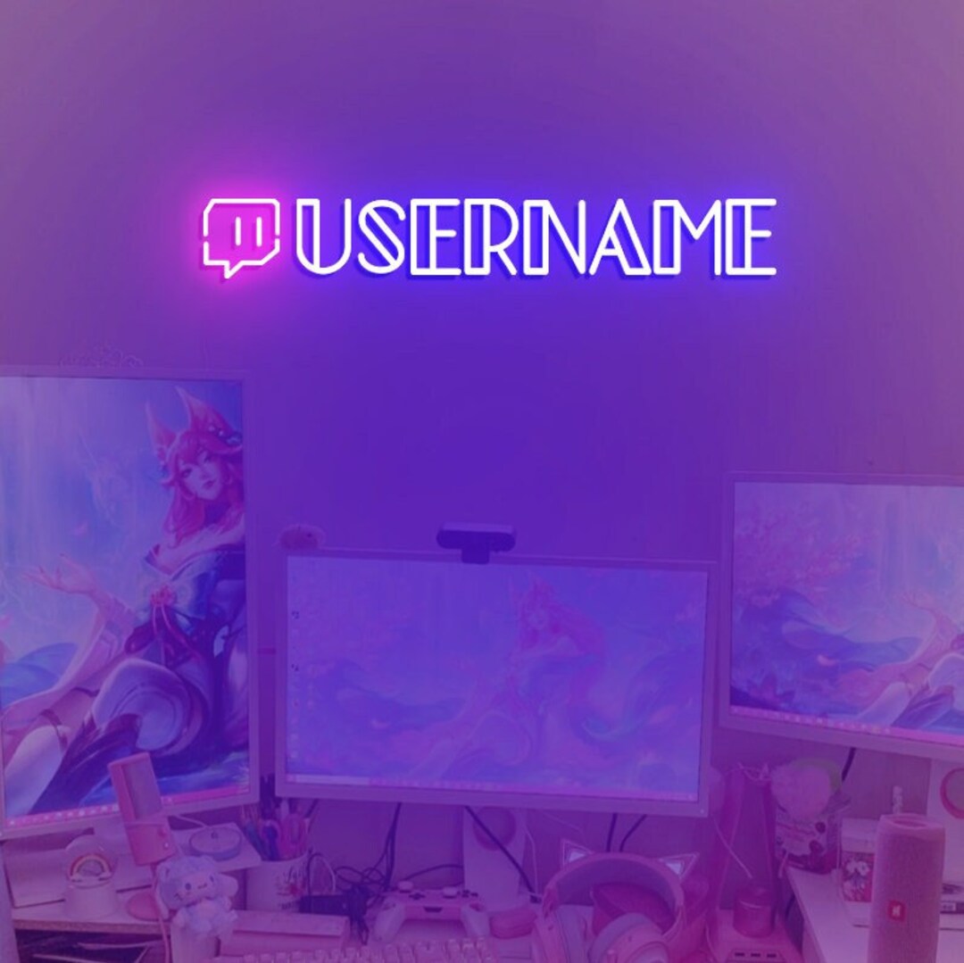 Custom Social Media ID Neon Sign instagram youtubetwitch - Etsy