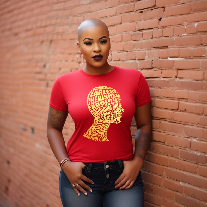 Bald Head Woman Word Art: Bald Women T-shirts - Etsy