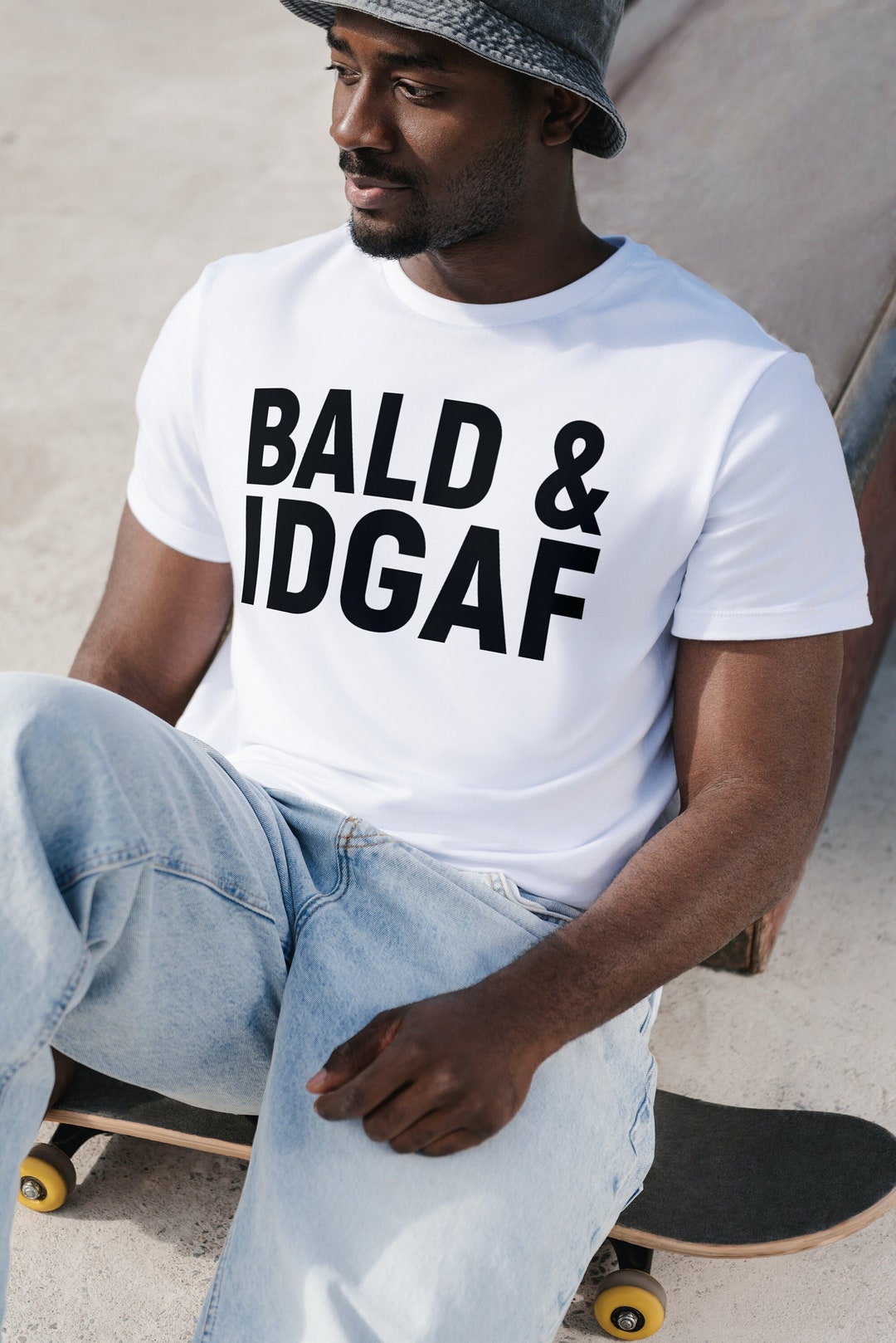 Bald & IDGAF Tee | Bald Shirt | Funny Bald Girl Guy Shirt | Bald Gifts ...