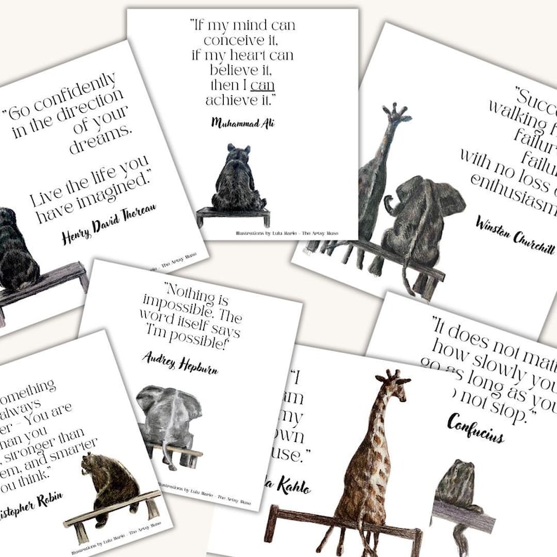 Inspirational Quotes | Pondering Animals | Digital Download | Hand ...