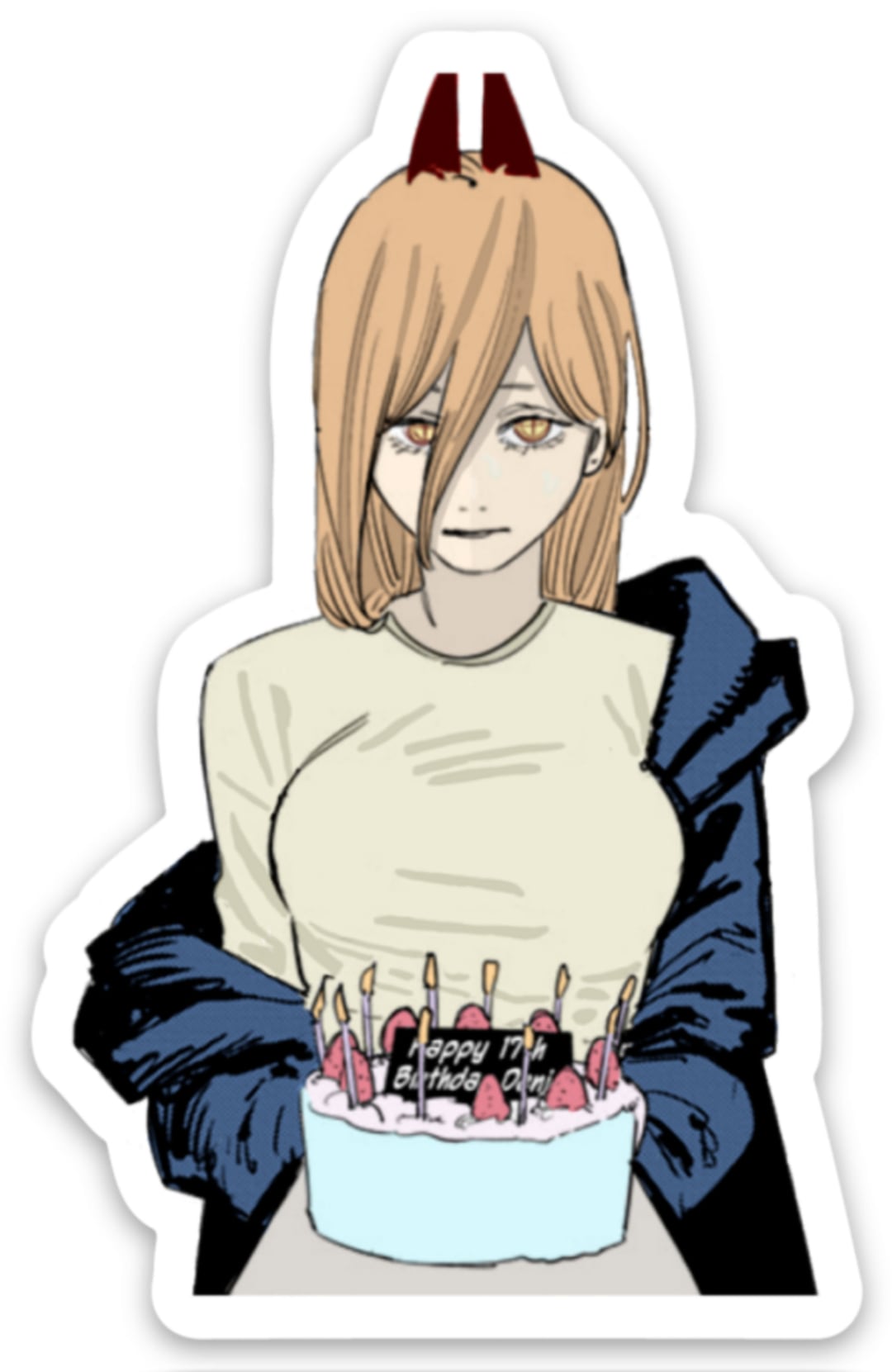 Chainsawman Power Happy Birthday Sticker - Etsy