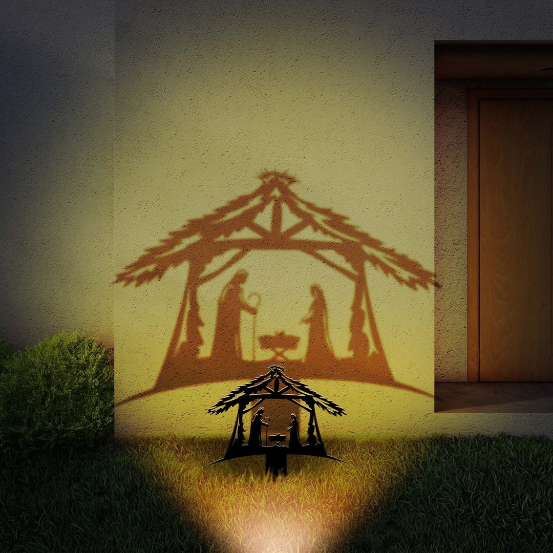 Nativity Scene Metal Sign, Nativity Scene Shadow Caster, Garden ...