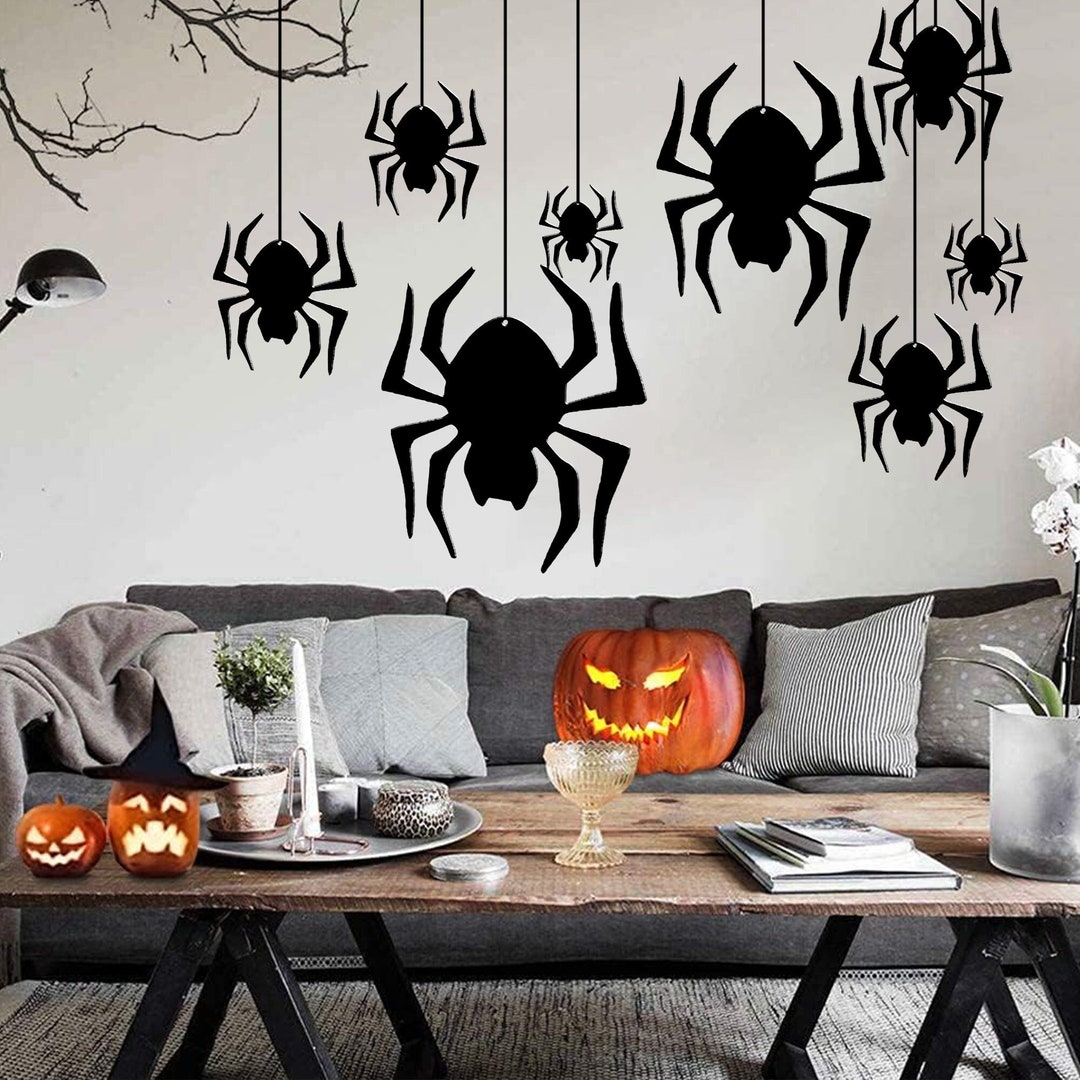 Halloween Spider Hanging Set Creepy Spiders for Outdoor - Etsy
