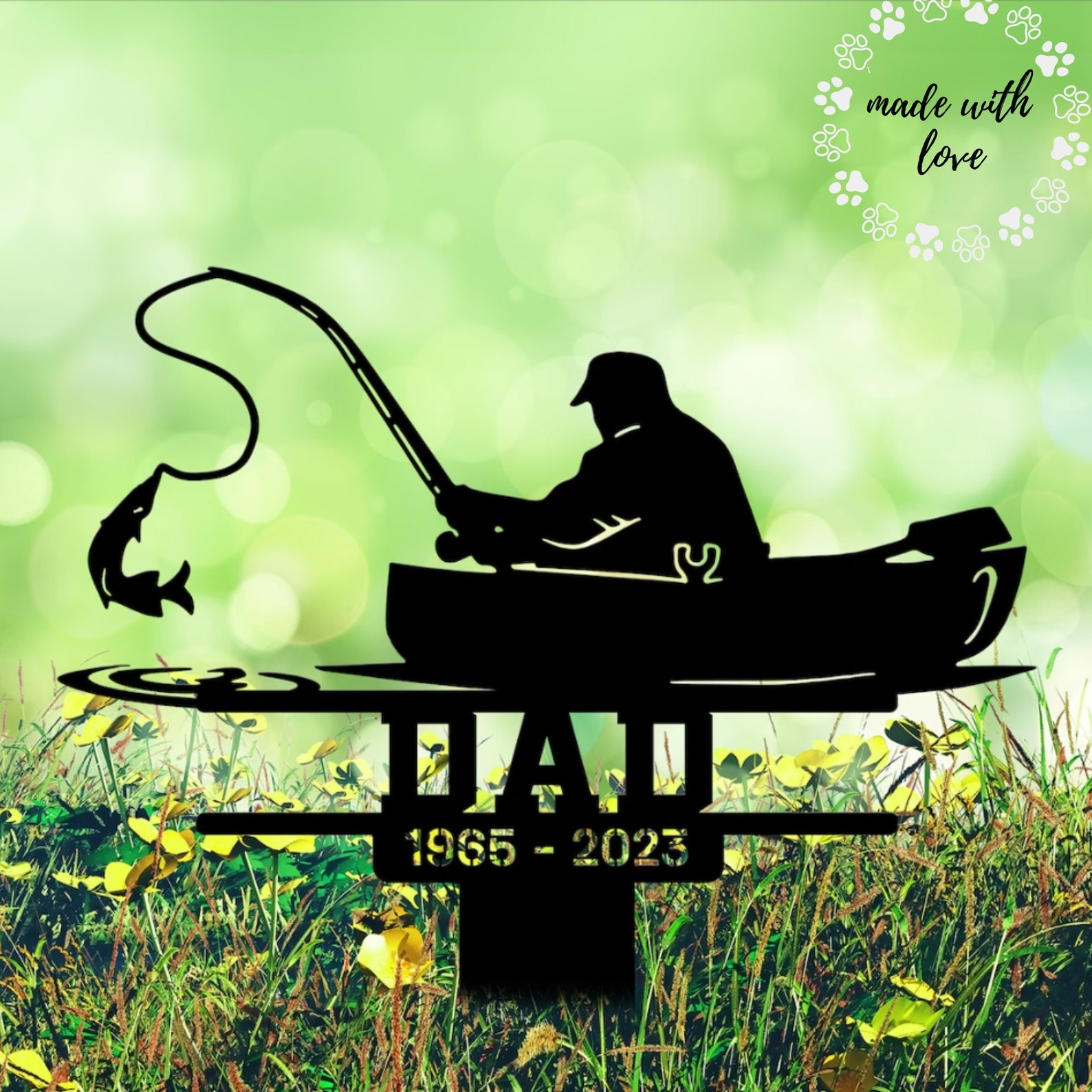 Outdoor Memorial Decor Stake - Metal Grave Marker Garden Decor ...