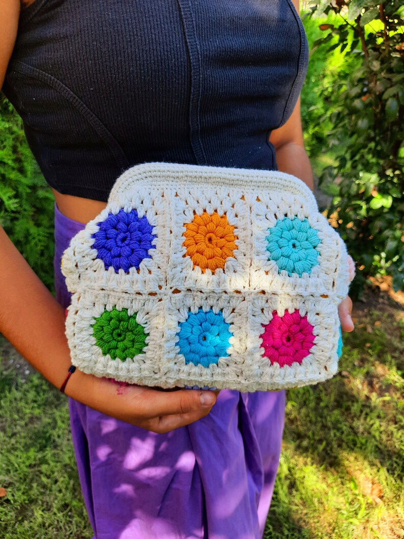 White Crochet Clasp Clutch, Crossbody Bag, 2 in 1 Bag,evening Bag, All ...