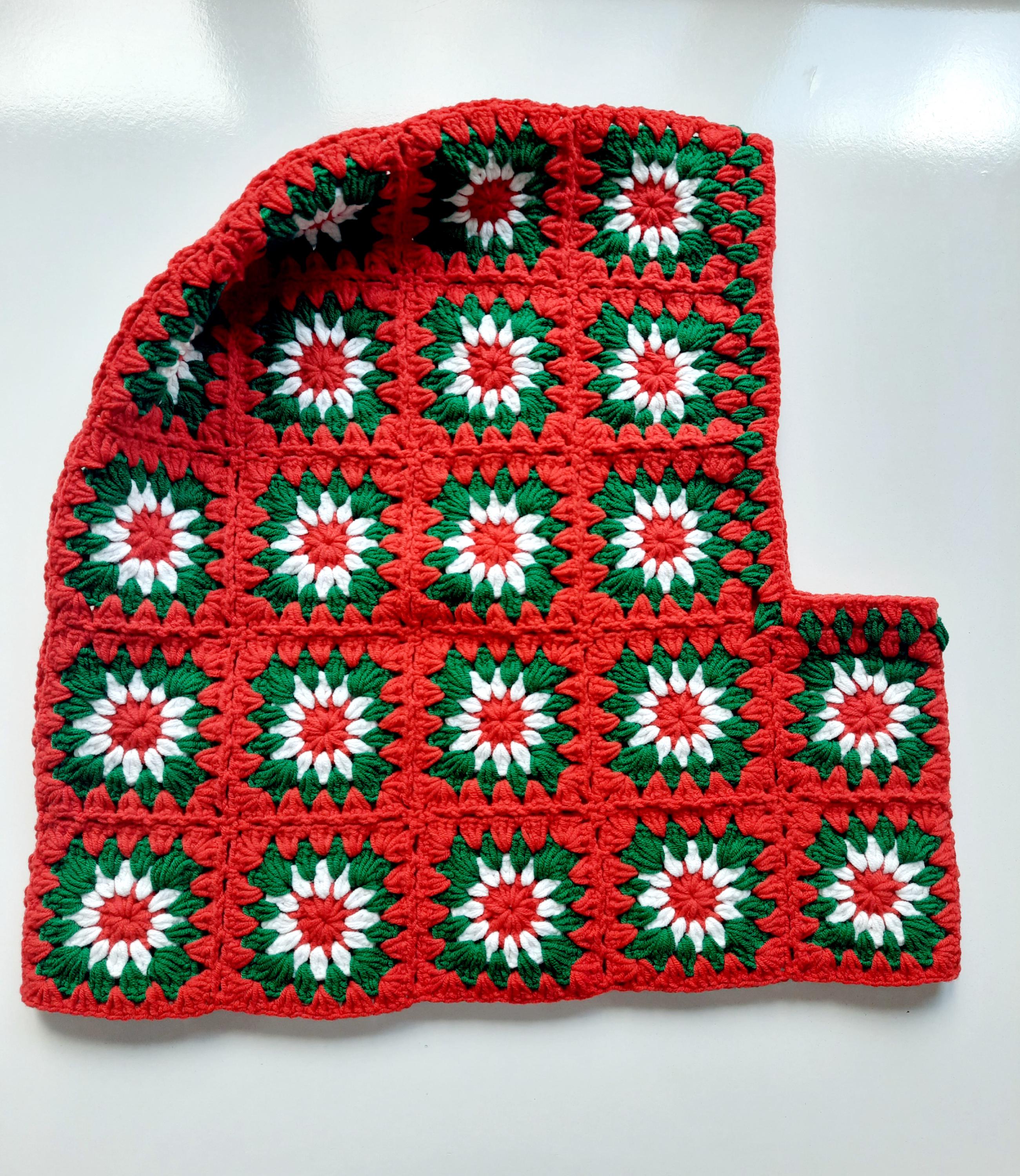 Christmas Crochet Balaclava, Handknit Winter Beanie, Unisex Balaclava ...