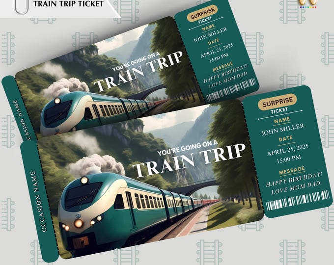 Vintage Train Tickets, Printable Train Tickets, Wedding Train Tickets ...