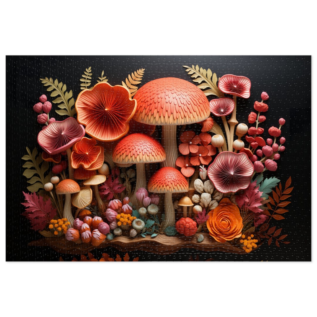 Mystic Mycology Mushroom Bouquet Unique Jigsaw Puzzle in Tin Box 500 ...