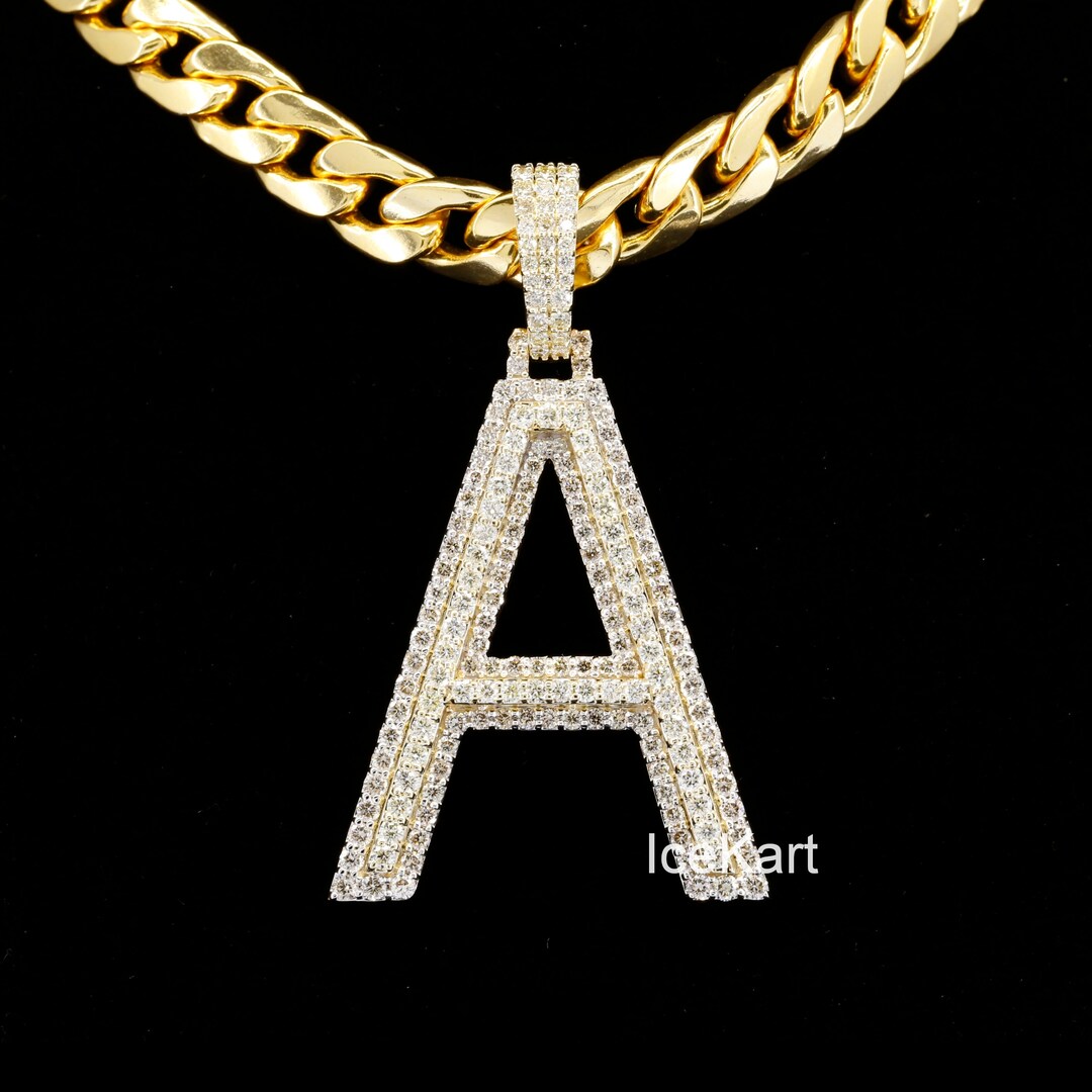 A Alphabet Letter Custom Hip Hop Pendant Custom Iced Out Name Pendant ...