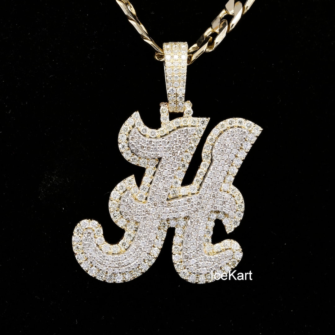 H Alphabet Letter Custom Hip Hop Pendant, Custom Iced Out Name Pendant ...