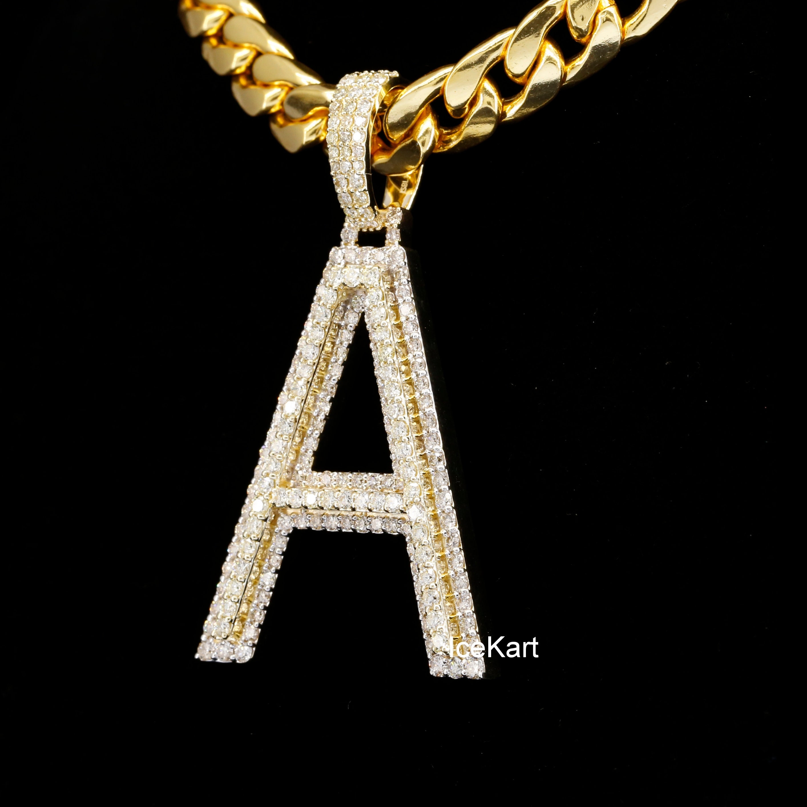 A Alphabet Letter Custom Hip Hop Pendant Custom Iced Out Name Pendant ...