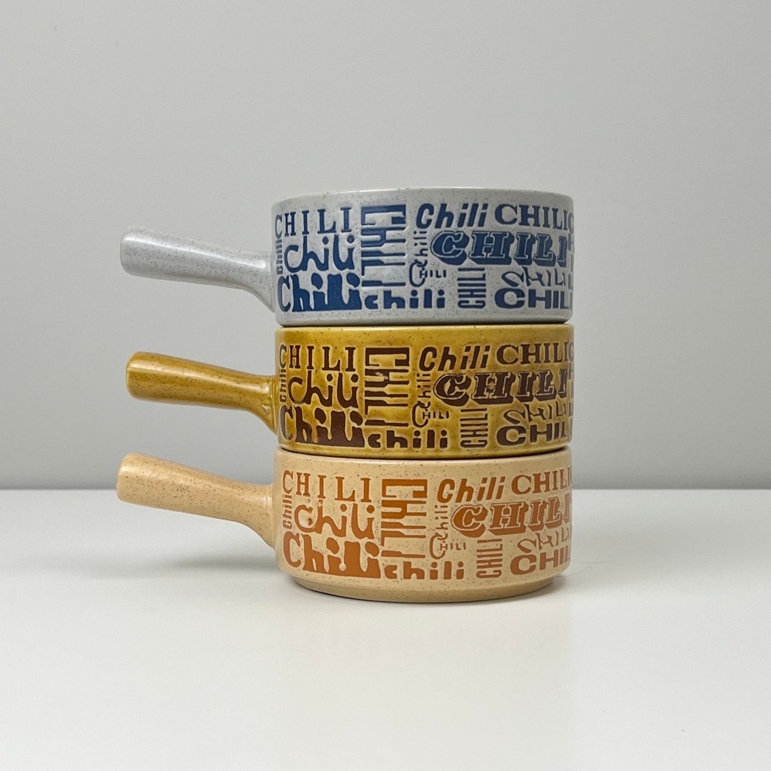 Vintage Chilli Bowls, Set of 3, Stackable With Handles, 1970s, Game ...