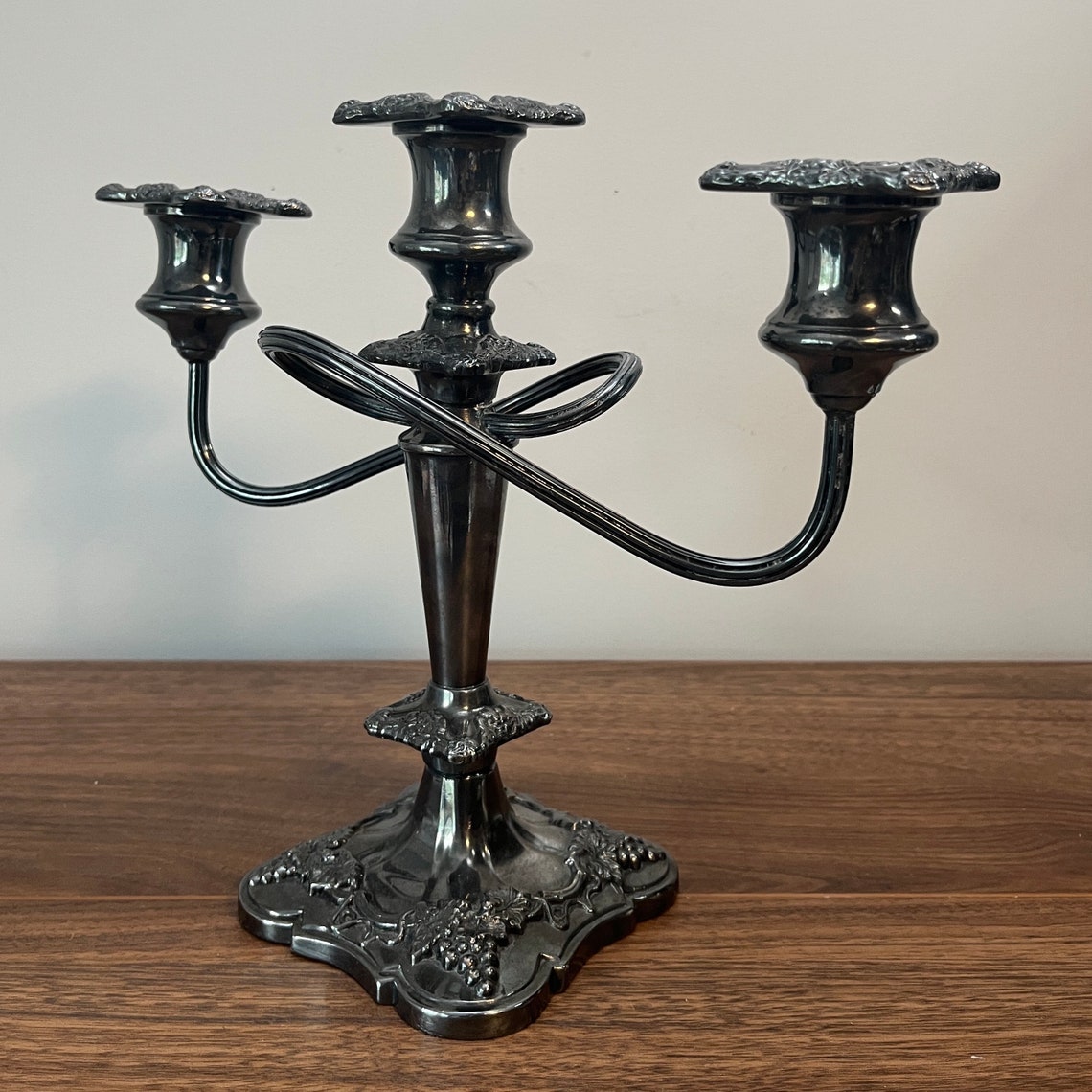 Antique Silverplate Twisted Arm Candelabra, EP Lead, Benedict Proctor ...