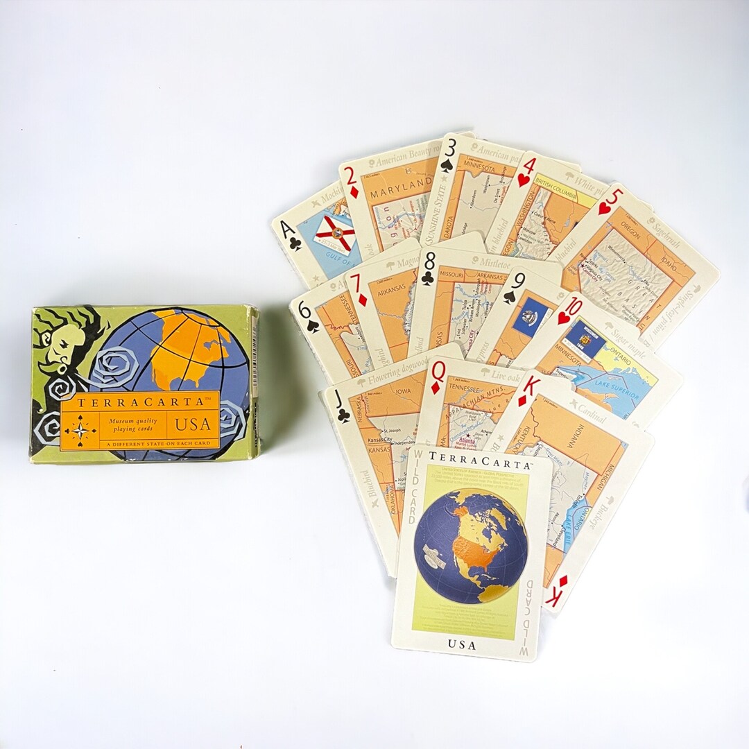 Vintage Terracarta USA Playing Cards, 50 States Territories, 1996, US ...