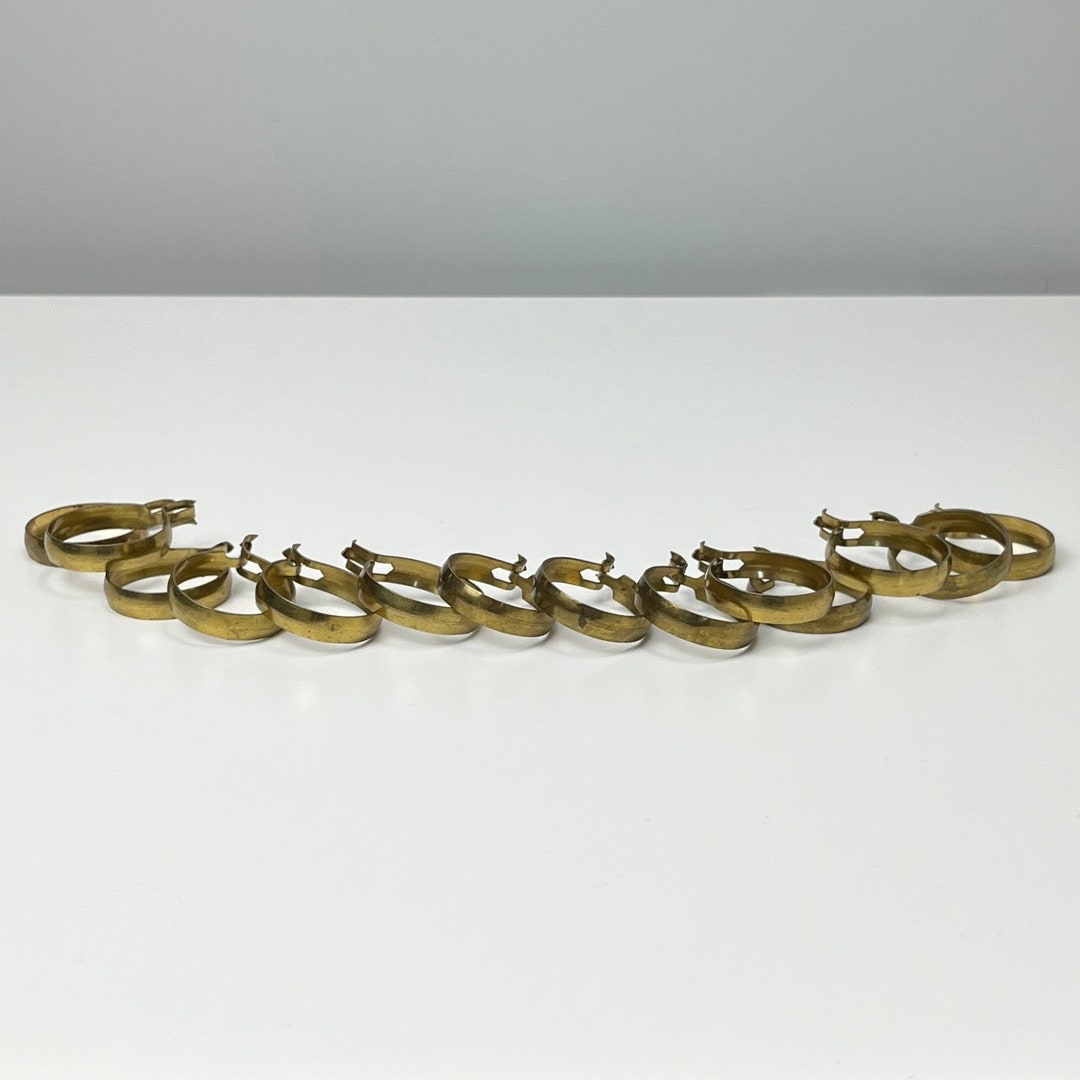 Vintage Cafe Curtain Rings, Set of 10, Brass, Swedish, 50s, Nordic ...