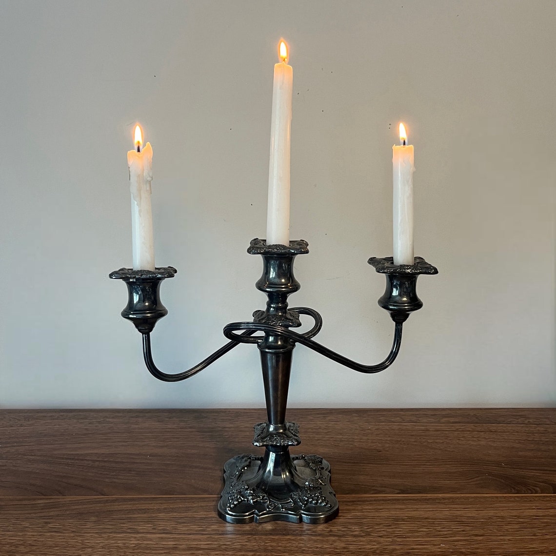 Antique Silverplate Twisted Arm Candelabra, EP Lead, Benedict Proctor ...
