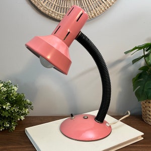 Vintage Pink Gooseneck Lamp, 1980s, Postmodern, Memphis Design Style ...