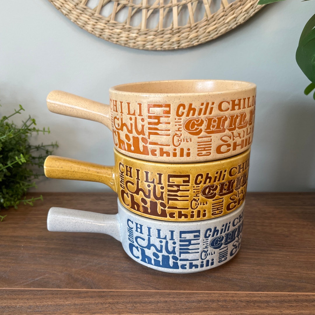 Vintage Chilli Bowls, Set of 3, Stackable With Handles, 1970s, Game ...