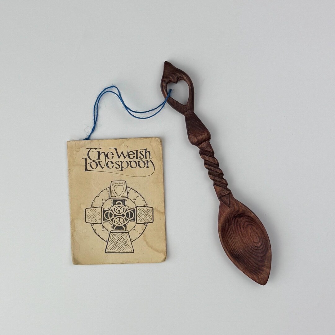 Vintage the Welsh Love Spoon Made in Wales, Hand Carved Wood, Celtic ...