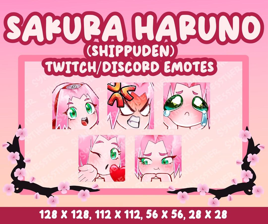 SAKURA Haruno shippuden Emotes 128px112px56px28px - Etsy
