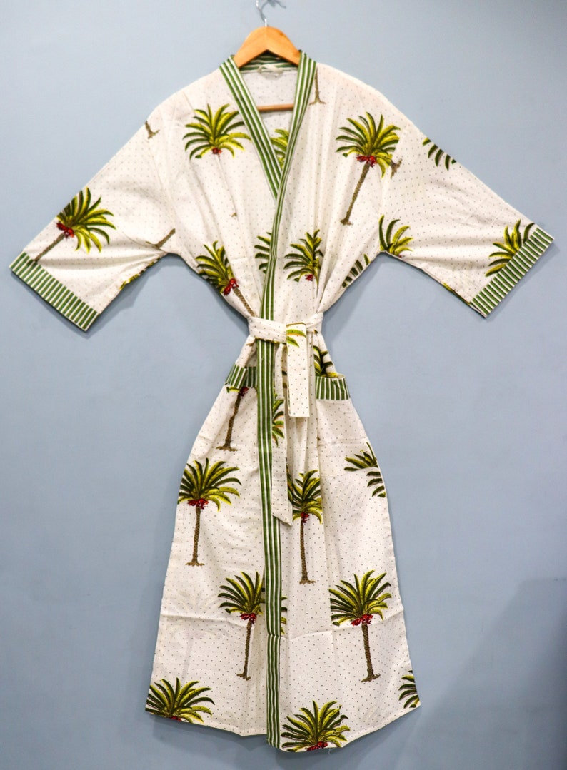 Jungle Print Kimono, Nightwear Dress, Shower Bath Robe, Women Dressing ...