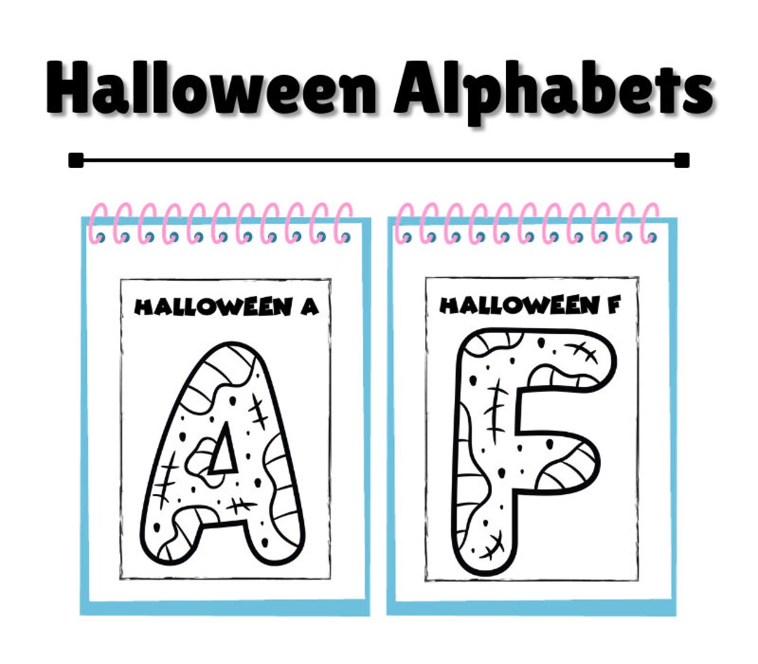 26 Halloween Alphabets Coloring Pages Book for Kids and Adults - Etsy