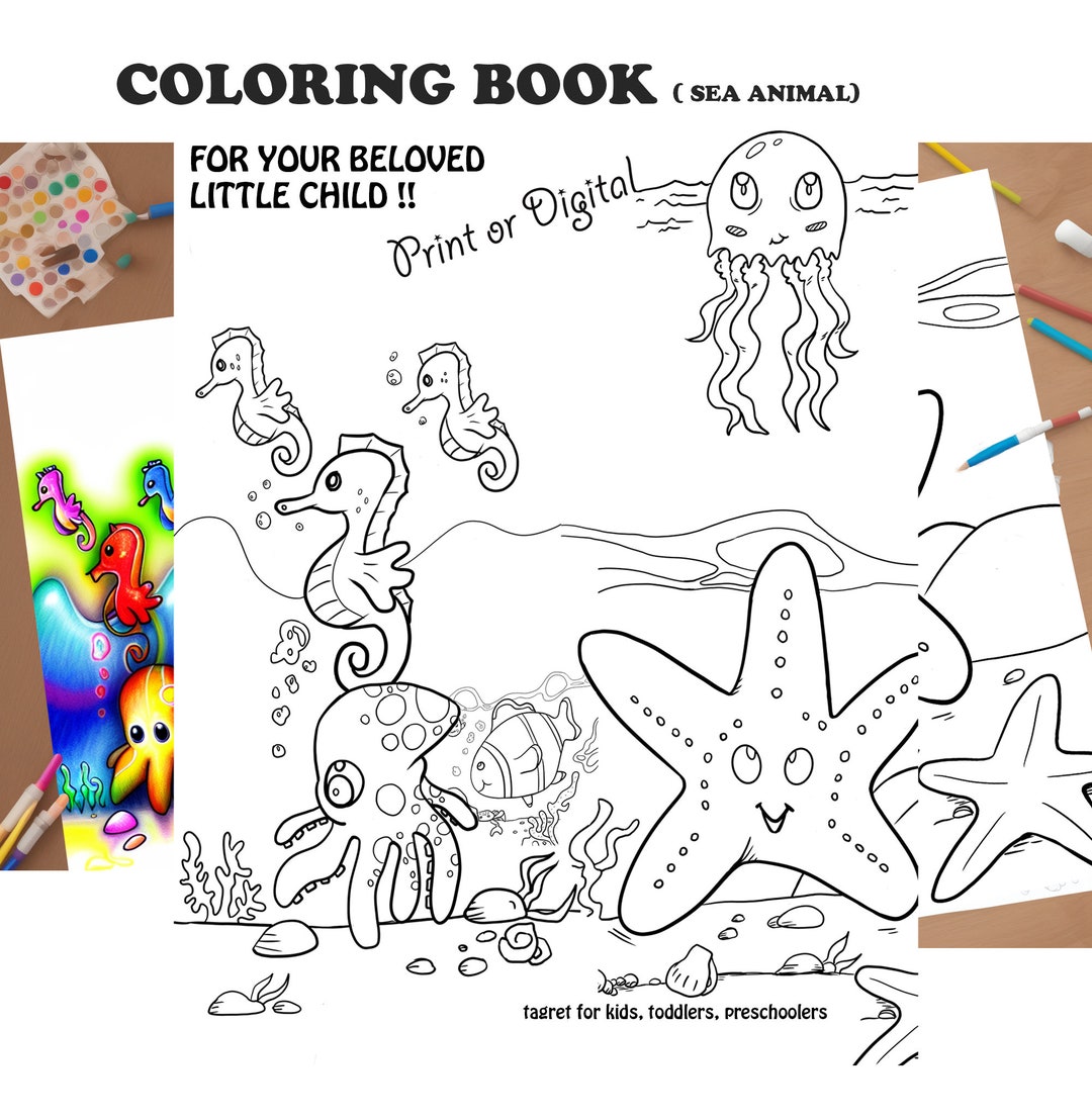 Coloring Pages cute Sea Animal Coloring Pages for Kids Toddler Animal ...