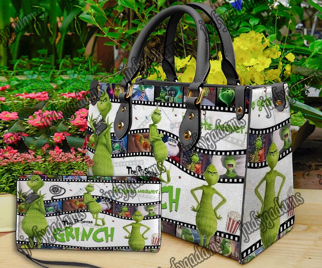 Grinch Leather Handbag and Wallet Grinch Lover Handbag - Etsy