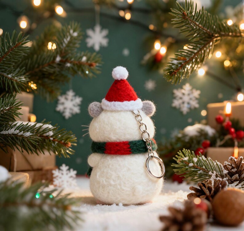 Handmade Felted Hamster Christmas Ornament, Pet Lover Stocking Stuffer ...
