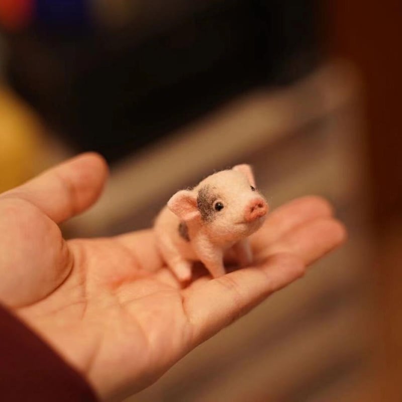 Needle Felted Pig - Etsy