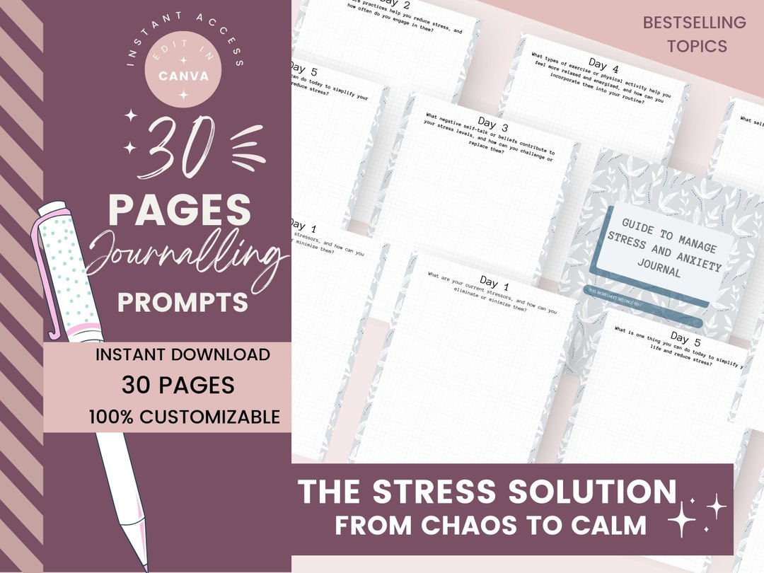 Guide to Manage Stress and Anxiety | Journal | Done for You Coaching ...