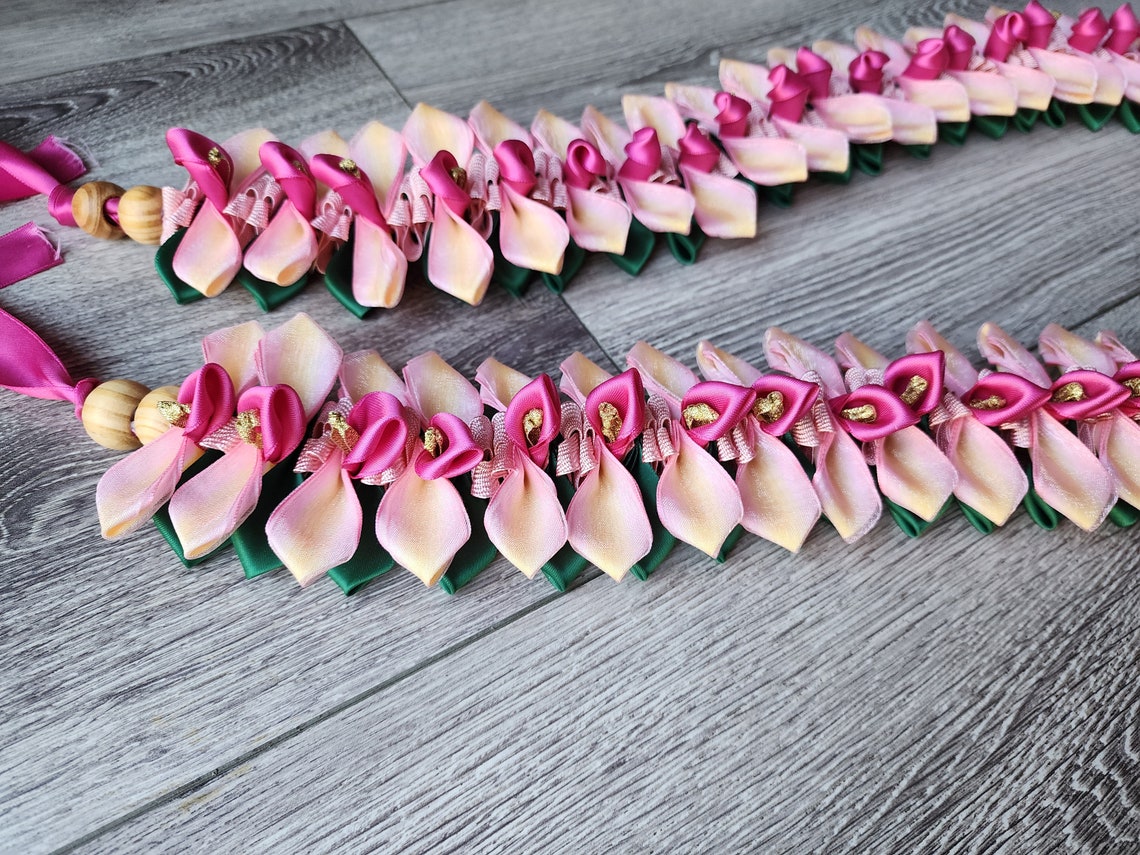Pink Orchid Flower Lei - Etsy