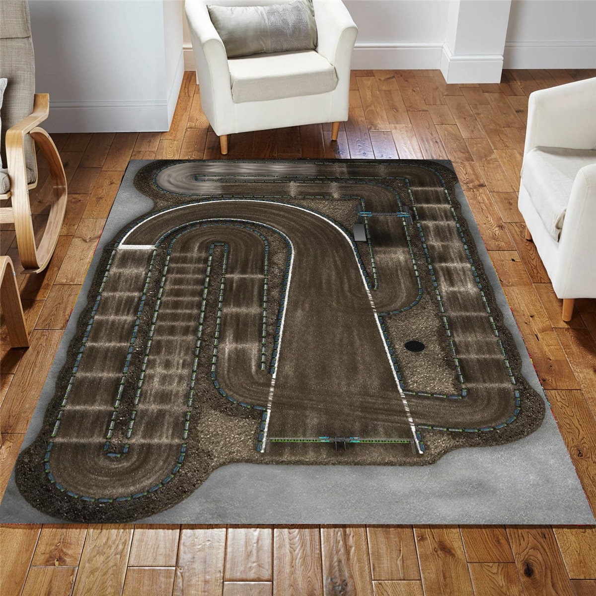 Motocross Motorsport Race Track Rug Area Rug, Rug for Living Room ...