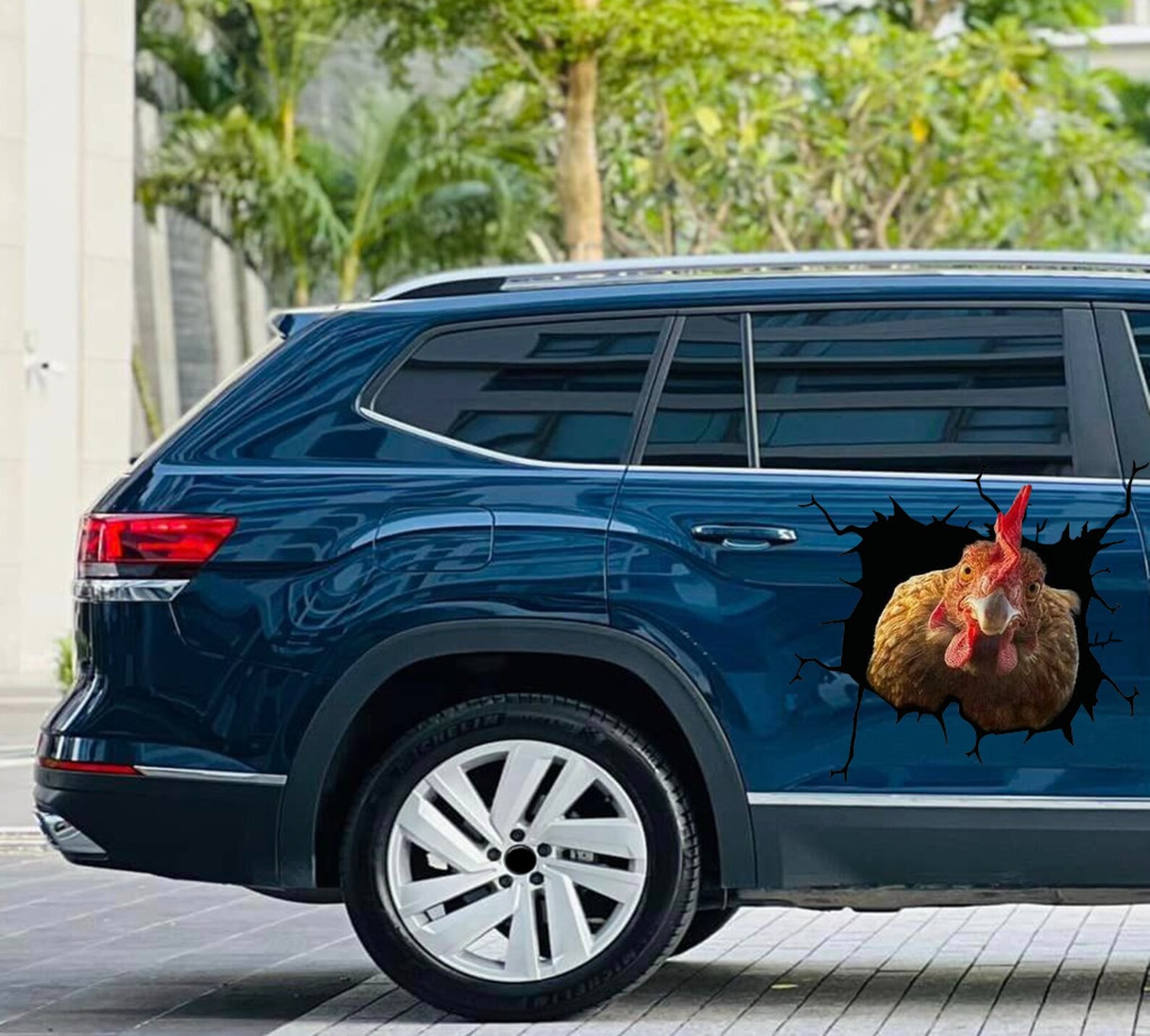 Funny Chickens Window Decal Chicken Car Sticker Funny Rooster - Etsy