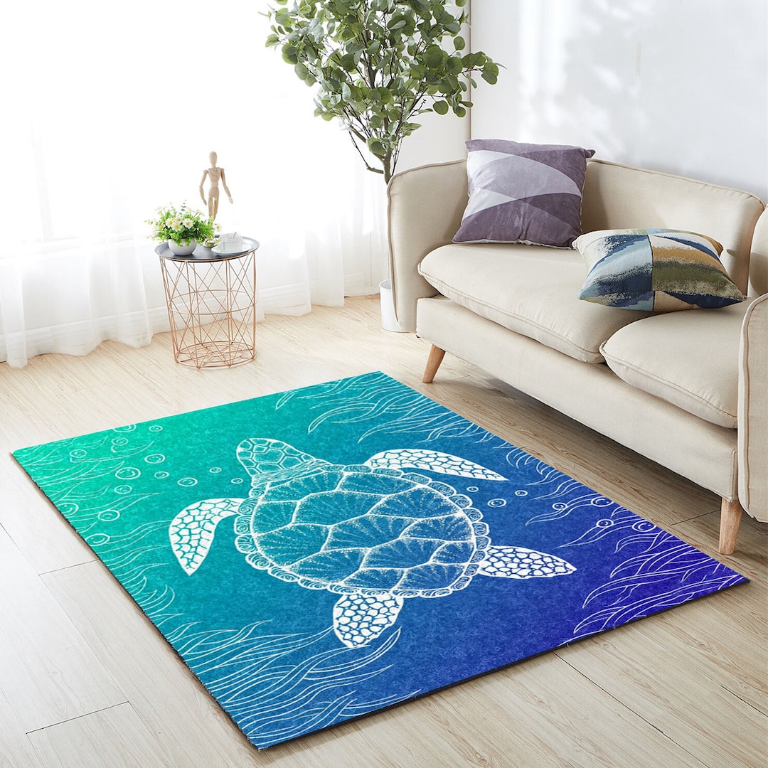 3D Sea Turtle Carpet for Living Room Home Decor Rug Beach - Etsy